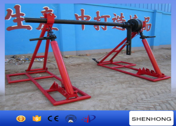 5 Ton Conductor Cable Reel Jack Stands 80M / Min With Disc Brake